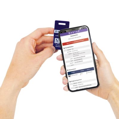 Bagtap Flex - Digital Luggage Tag - Silicone - 30 x 60 mm - purple ...